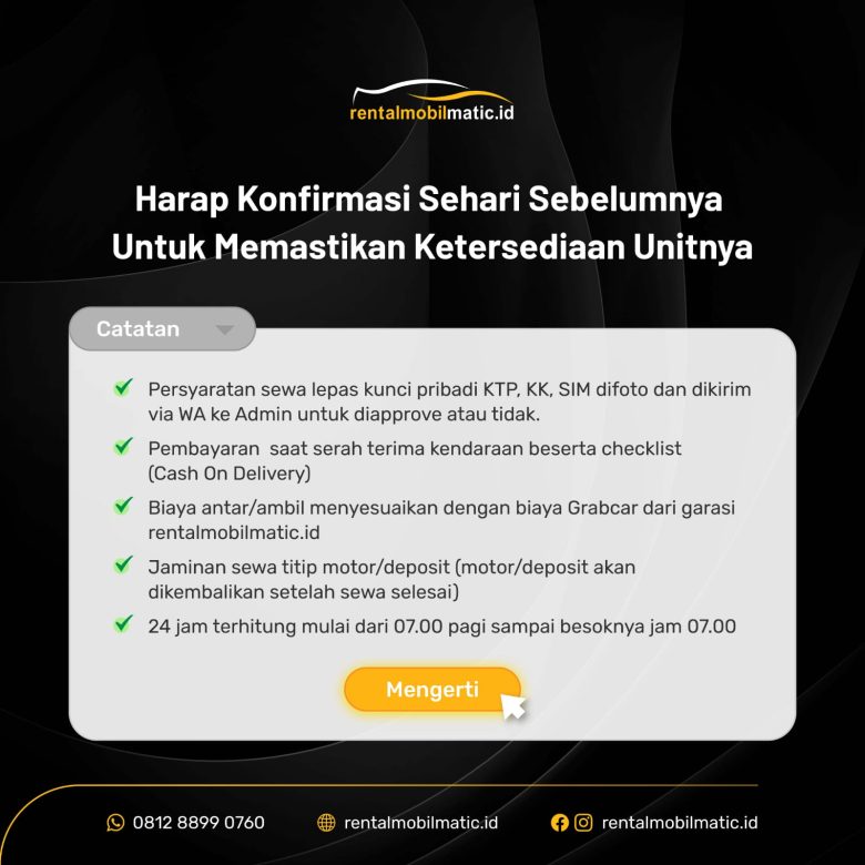 Harga Sewa Mobil Bulanan di Jakarta 2024